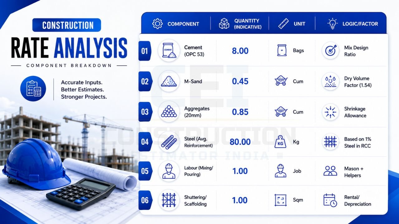 Updated construction rate analysis 2026 for India – Steel, Cement ...