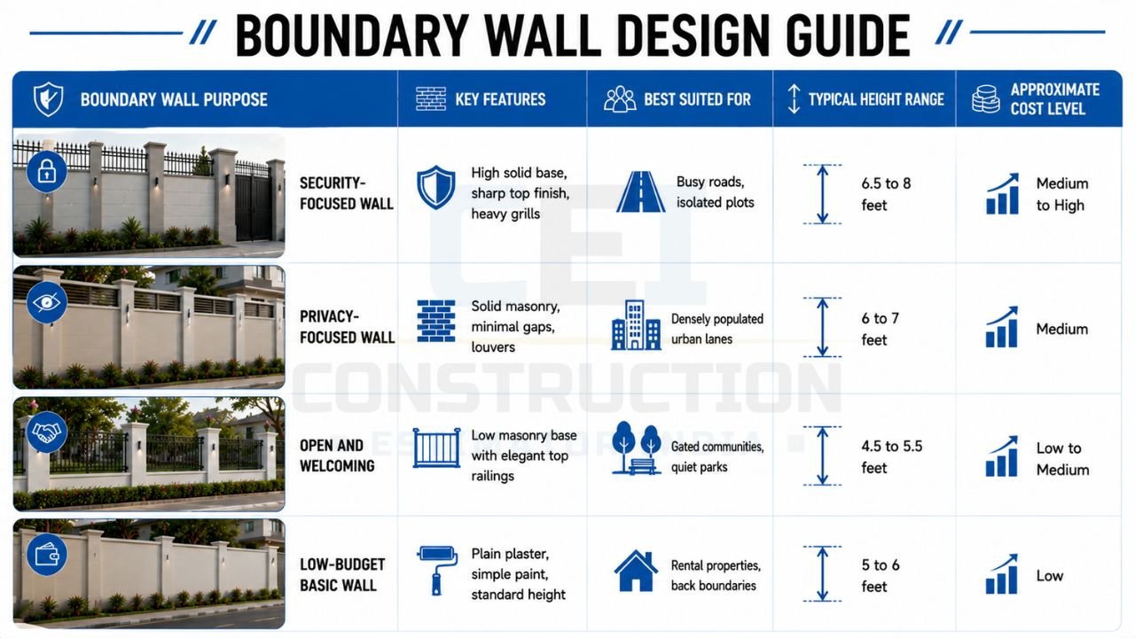 Boundary Wall Design Ideas: Safety & Style Tips for Indian Homes ...